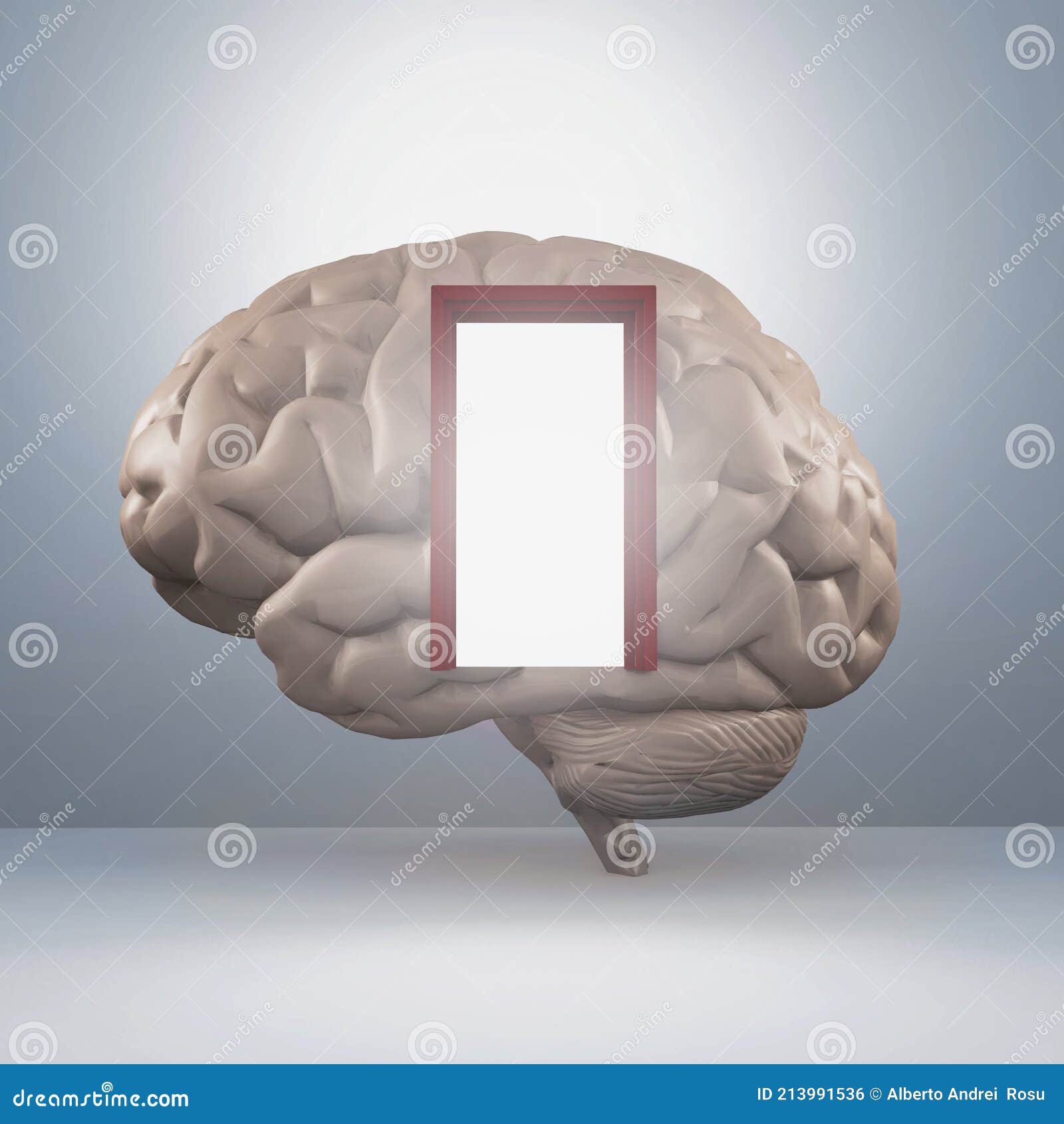 Human brain door stock illustration. Illustration of entry - 213991536