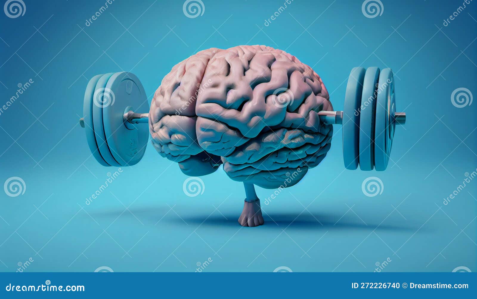 Human Brain with Dumbbells. Generative Ai Stock Illustration ...