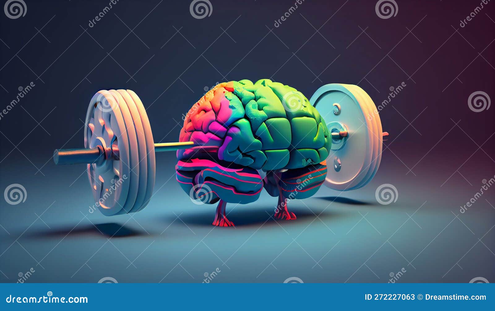 Human Brain with Dumbbells. Generative Ai Stock Image - Image of ...