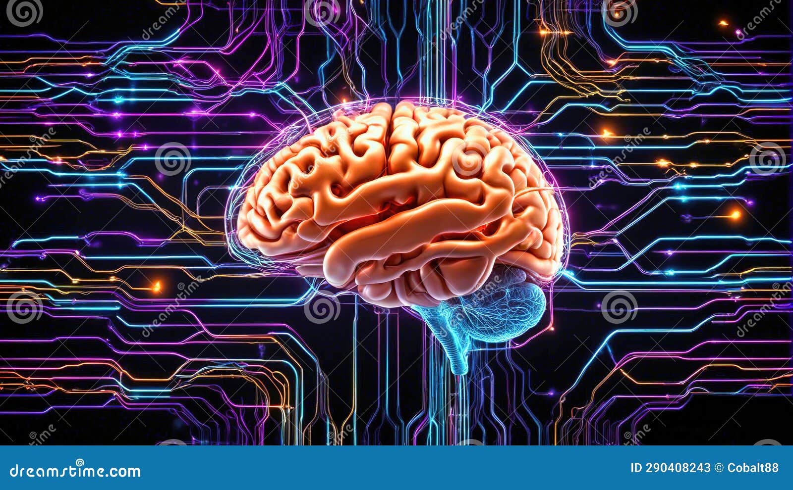 Activity Of Neurons In The Brain Stock Image | CartoonDealer.com #305126125