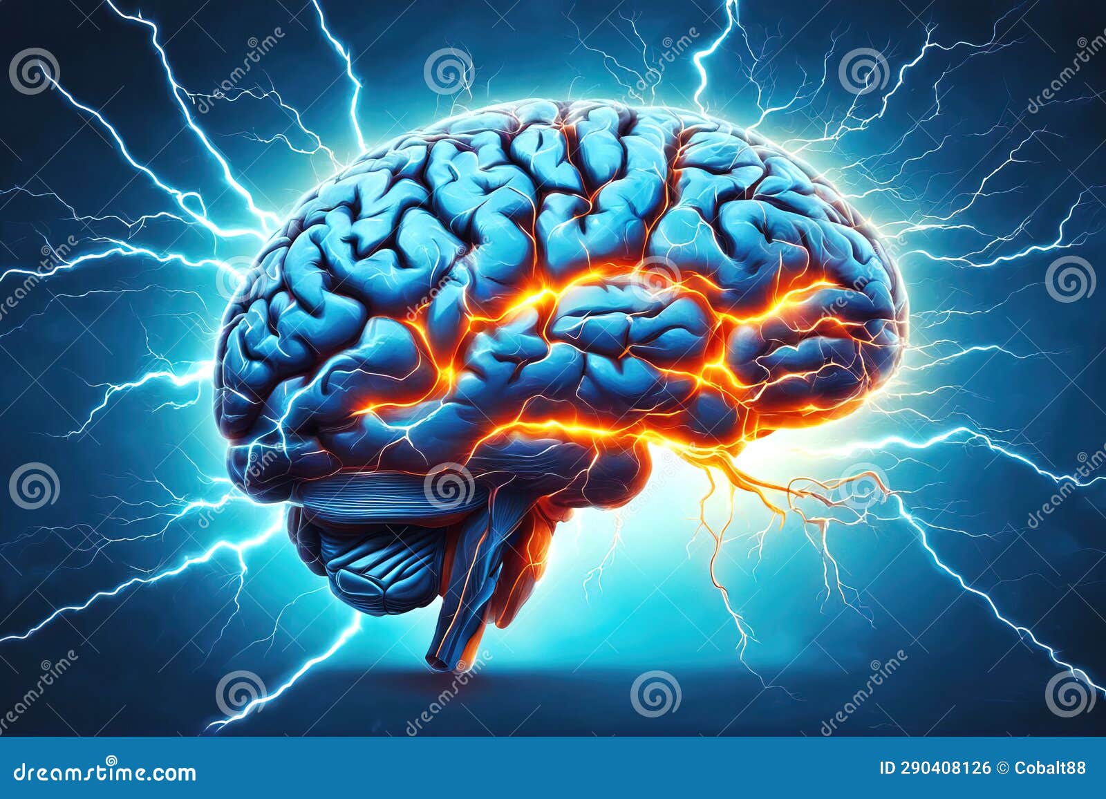 Electrical Activity Of Neurons Inside A Human Brain Royalty-Free ...