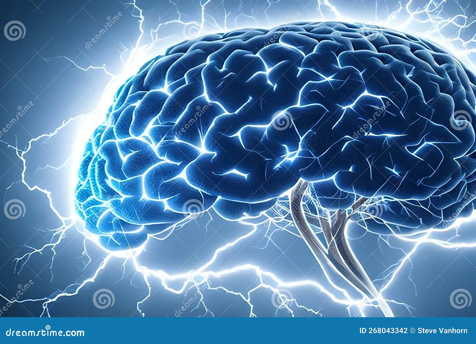 Human Brain With Electrical Activity Stock Photography | CartoonDealer ...