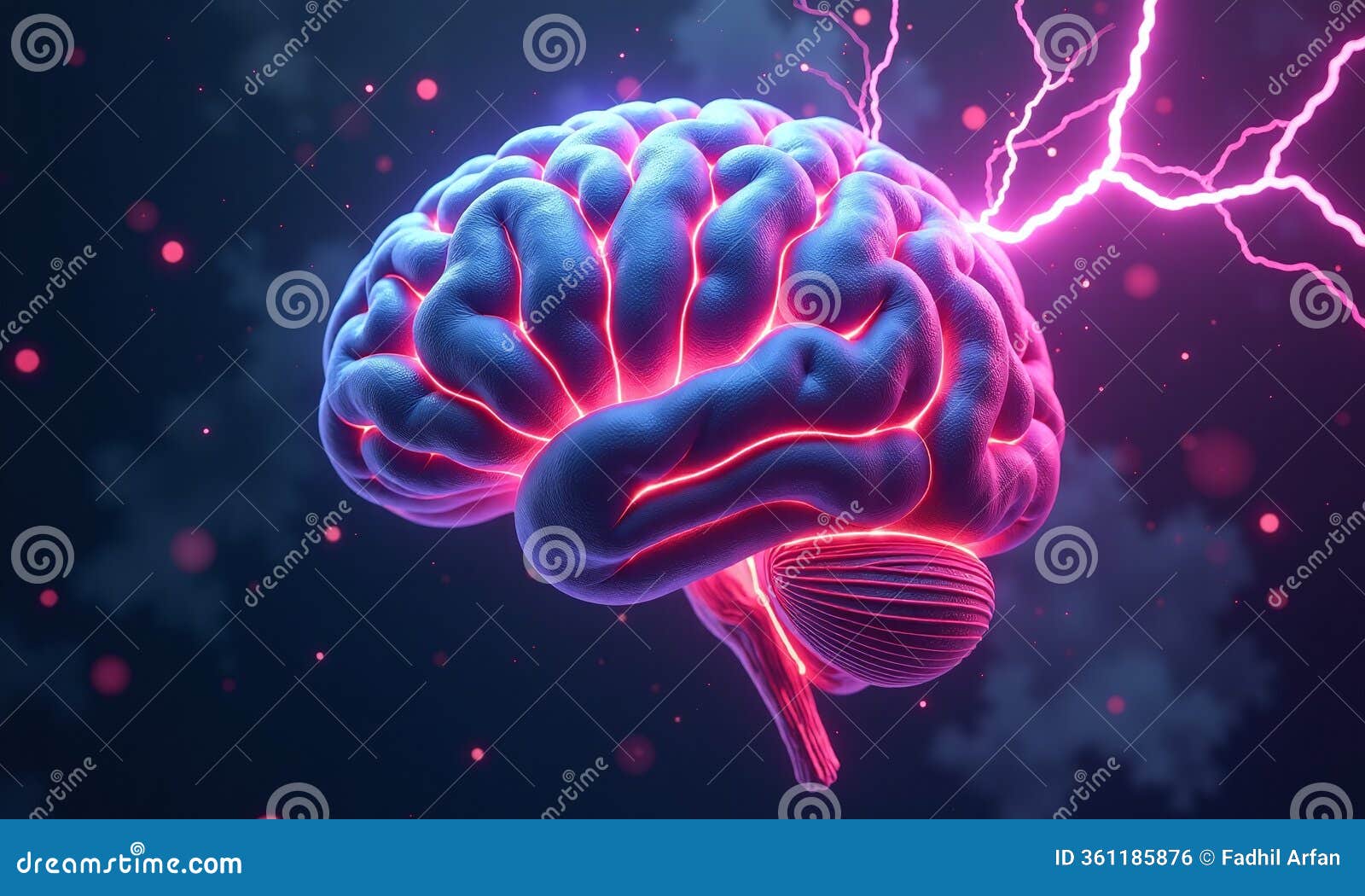 Human Brain Electrical Storm Colorful Energy Neural Network Stock ...