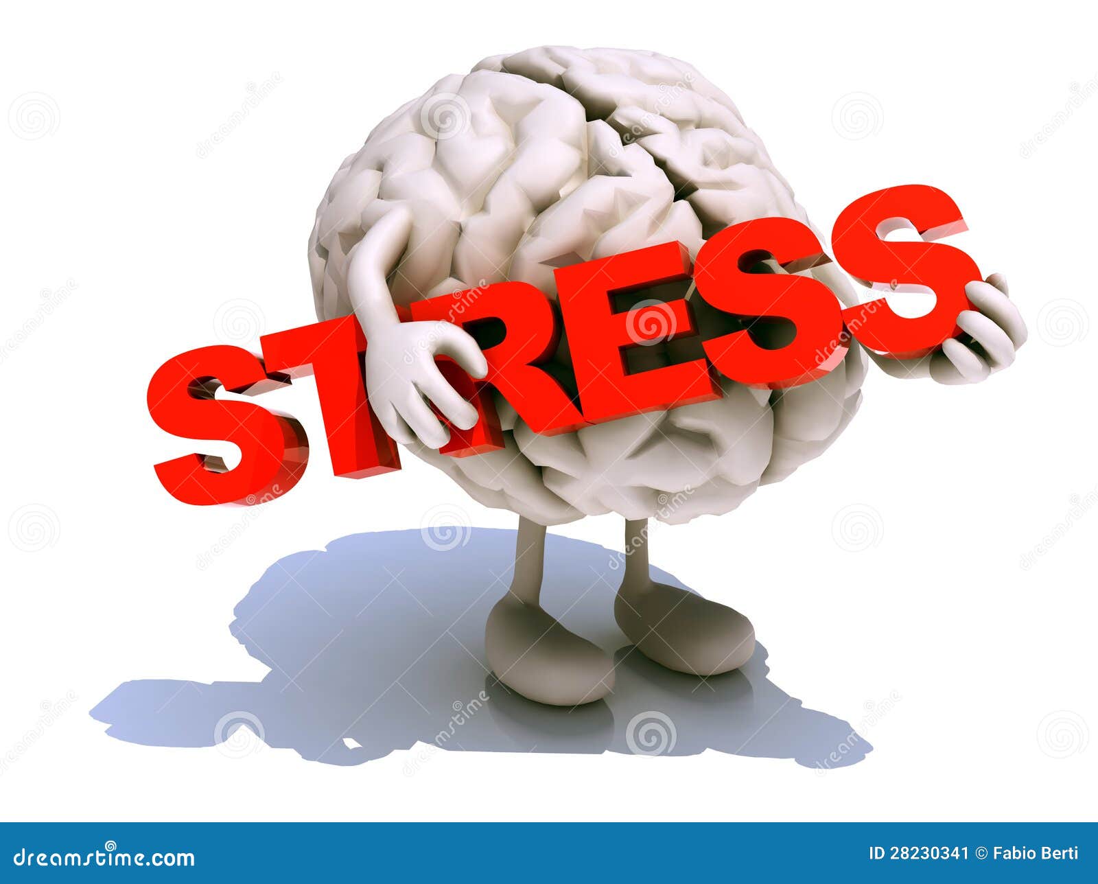 Human Brain that Embraces Word Stress Stock Illustration - Illustration ...