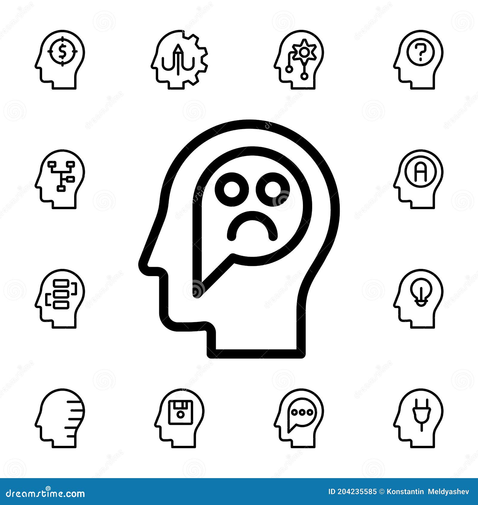 Brain Emotion Vector Cartoon Brainy Character Expression Emoticon And ...