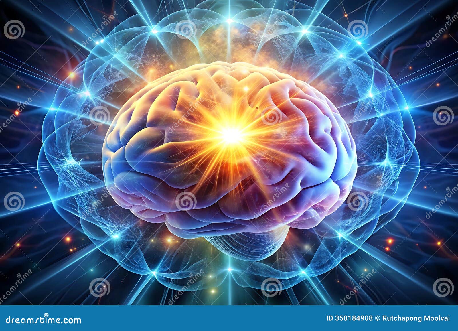 Human Brain Energy Abstract - Scientific Neuroscience Art Stock ...