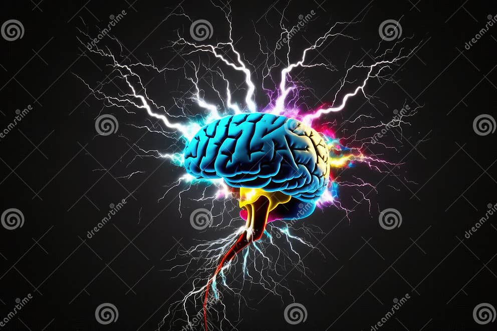 The Human Brain Explodes with Colored Active Neuron Endings, Future ...