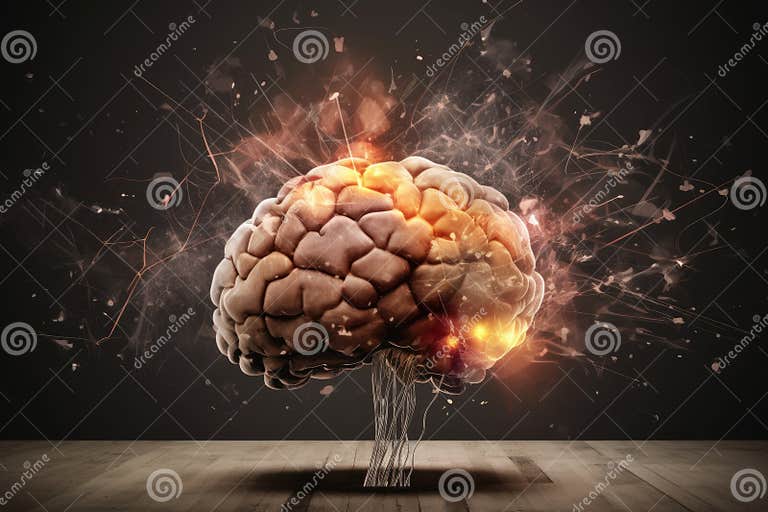 Human Brain Explodes with Ideas Concept Think Differently Creative ...