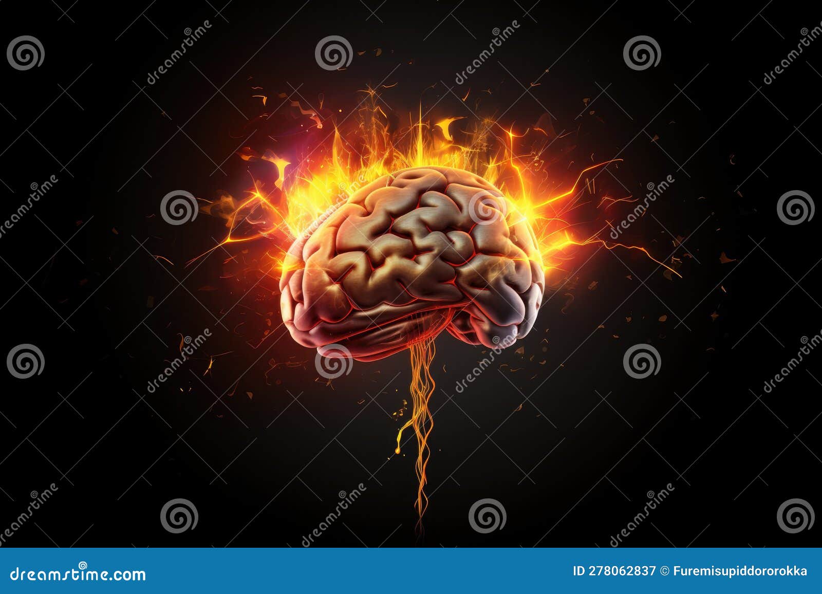Human Brain Explodes with Ideas Concept Think Differently Creative ...