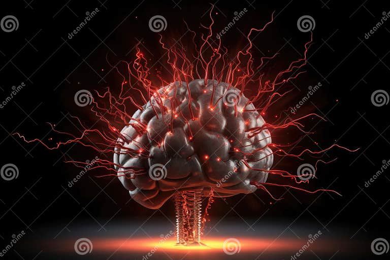 Human Brain Explodes with Ideas Concept Think Differently Creative ...
