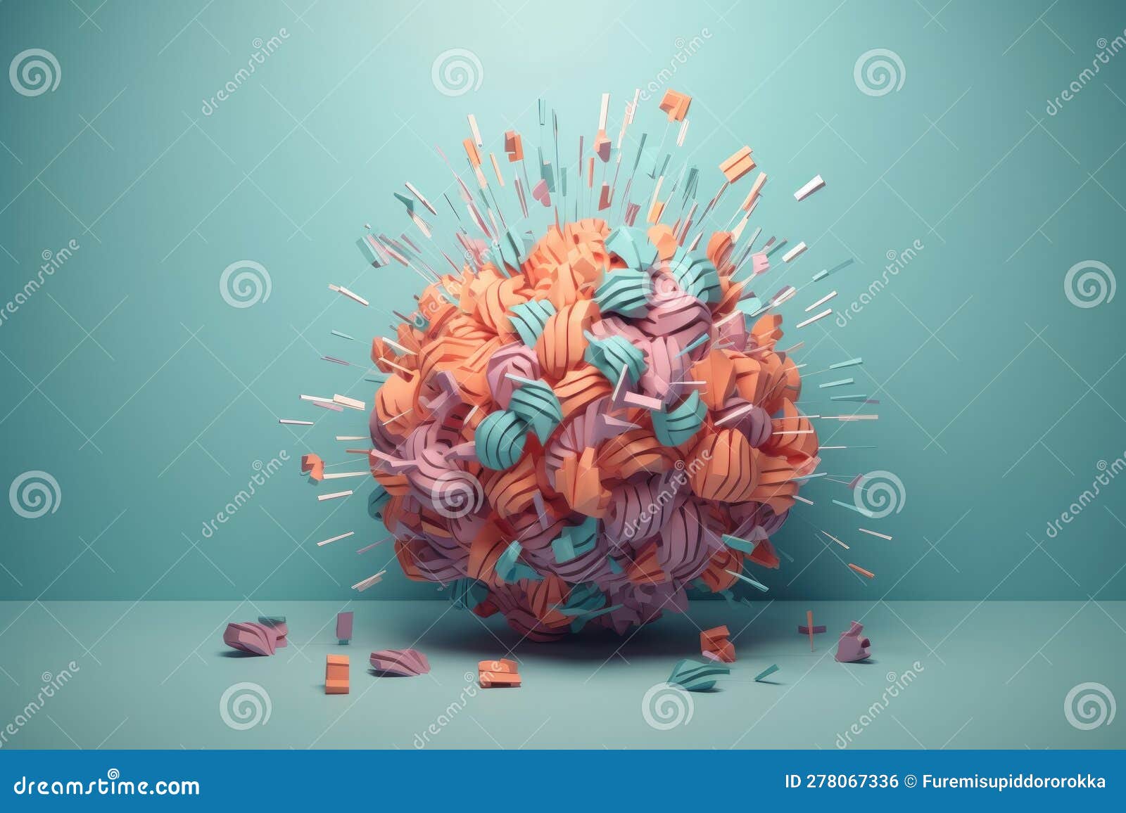 Human Brain Explodes with Ideas Concept Think Differently Creative ...