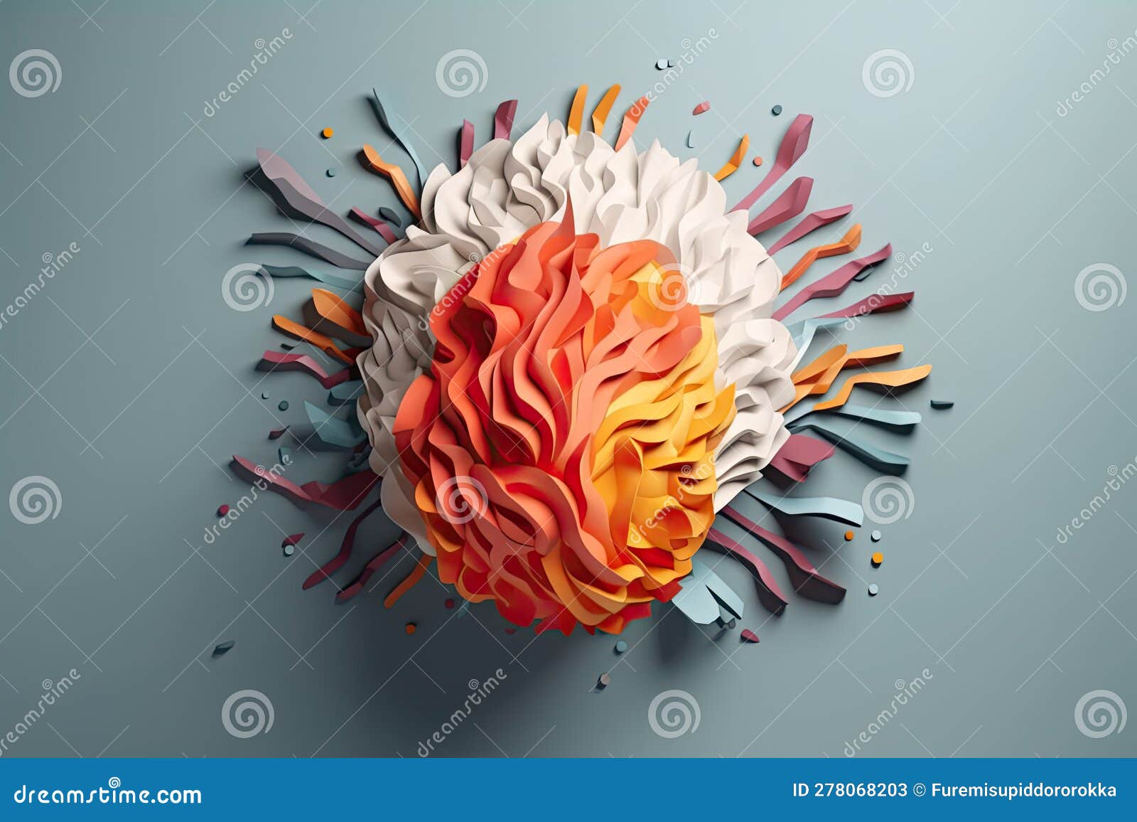 Human Brain Explodes with Ideas Concept Think Differently Creative ...