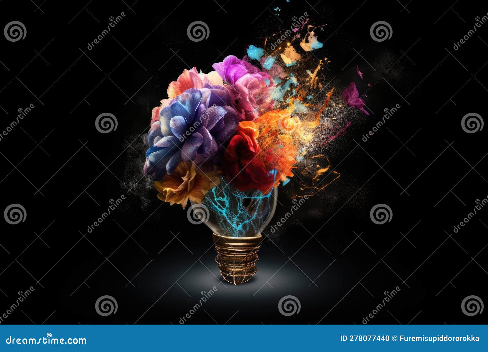 Human Brain Explodes with Ideas Concept Think Differently Creative ...