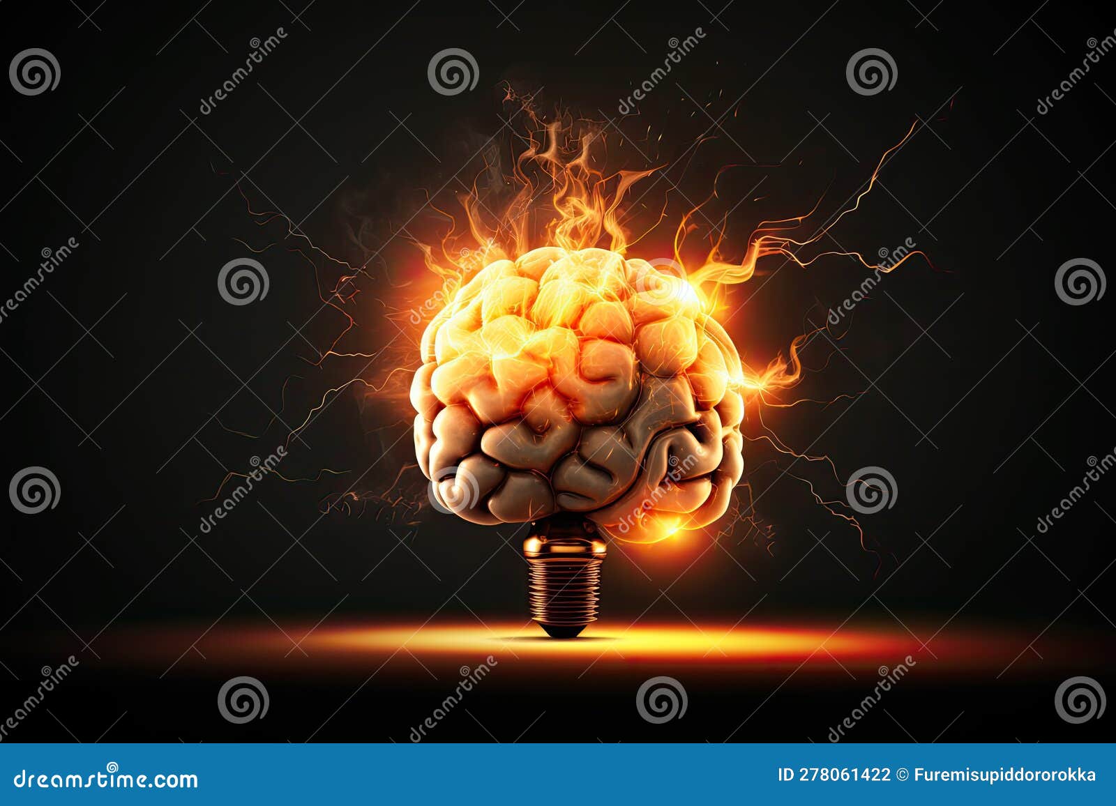 Human Brain Explodes with Ideas Concept Think Differently Creative ...