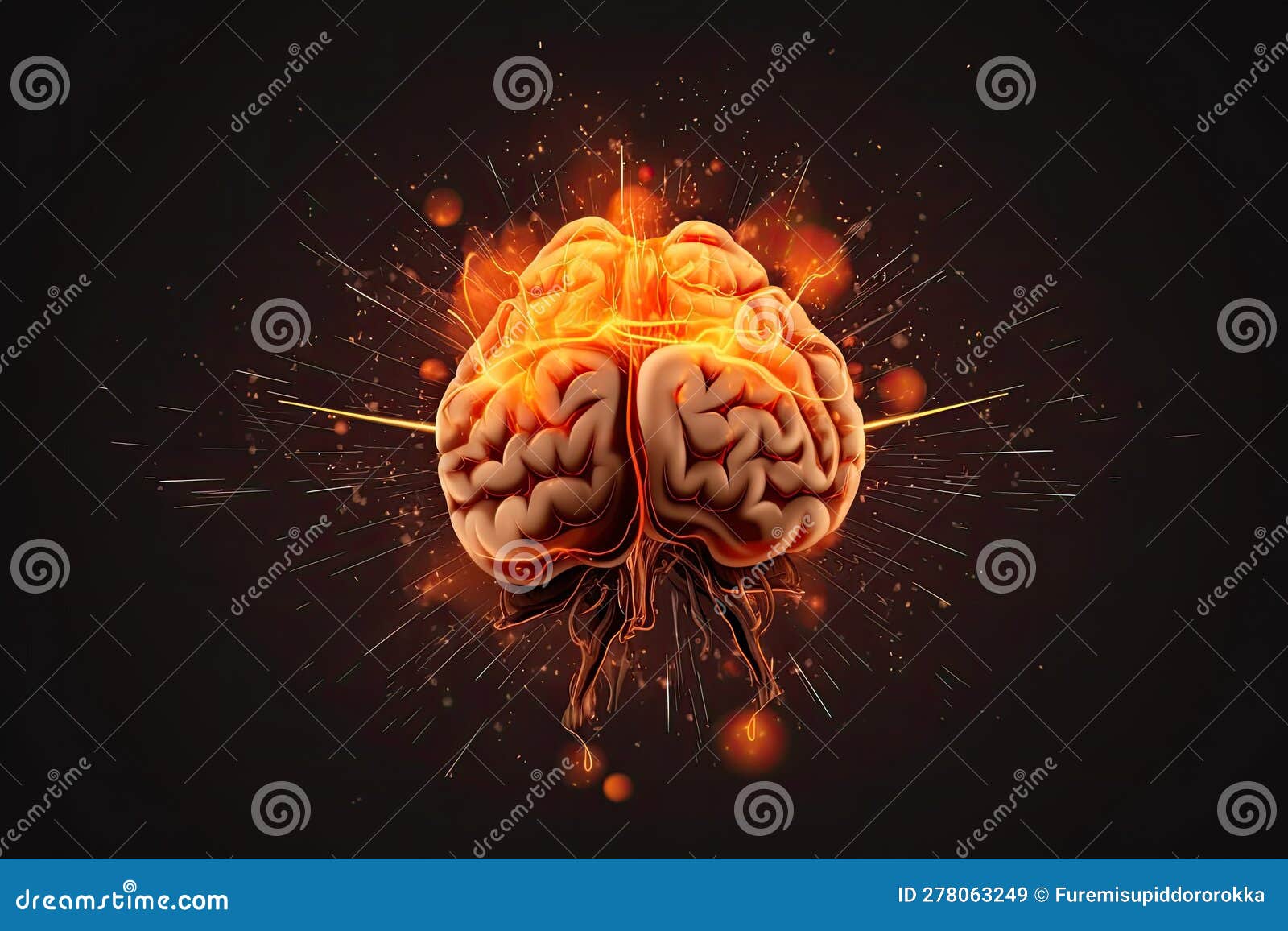 Human Brain Explodes with Ideas Concept Think Differently Creative ...