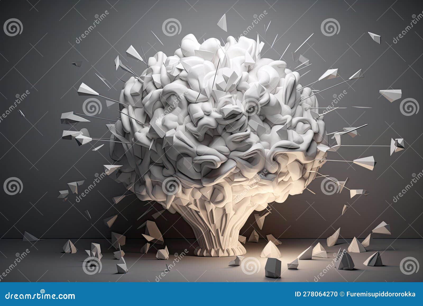 Human Brain Explodes with Ideas Concept Think Differently Creative ...