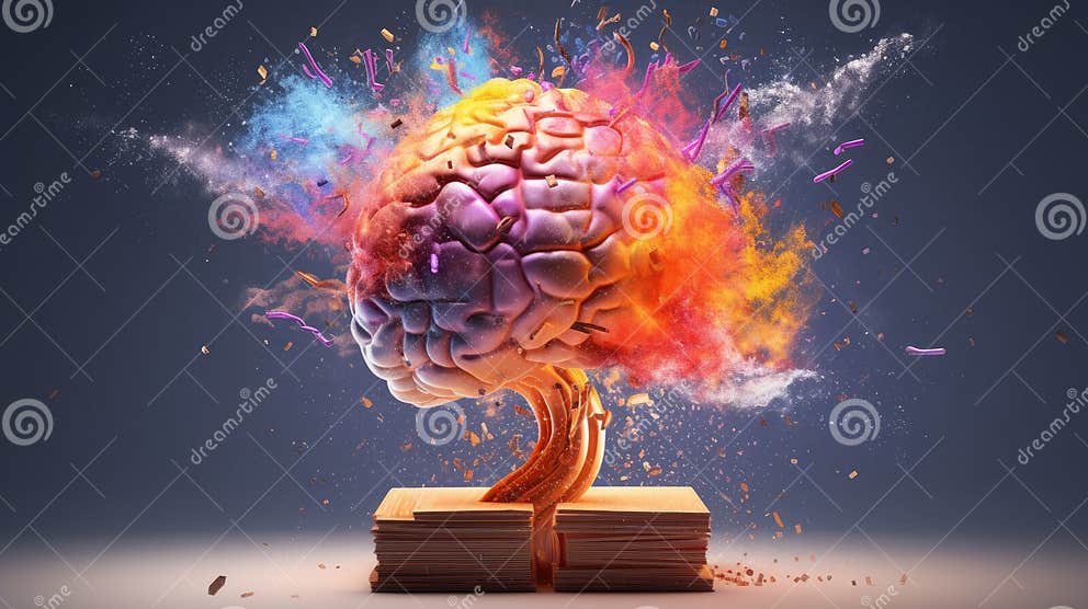 A Human Brain Exploding with Knowledge and Creativity. Creative Brain ...