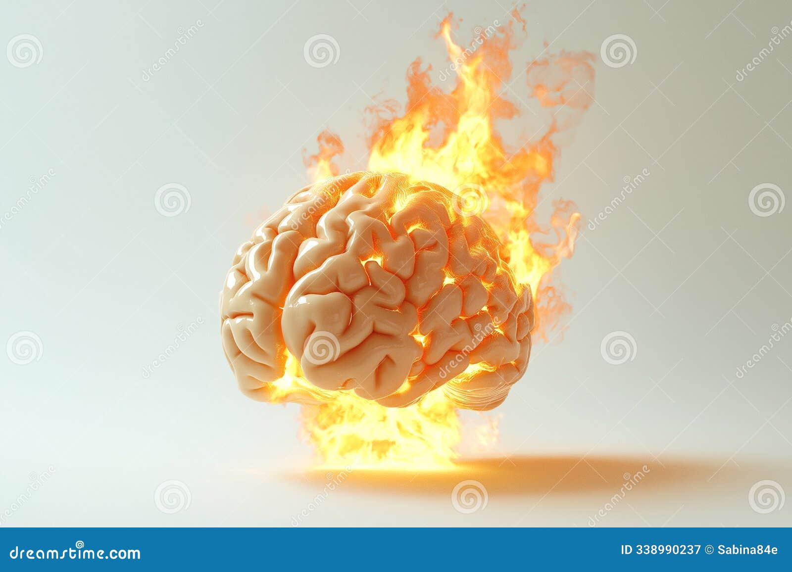 The Human Brain is on Fire, Tension at Work, Intense Mental Activity ...
