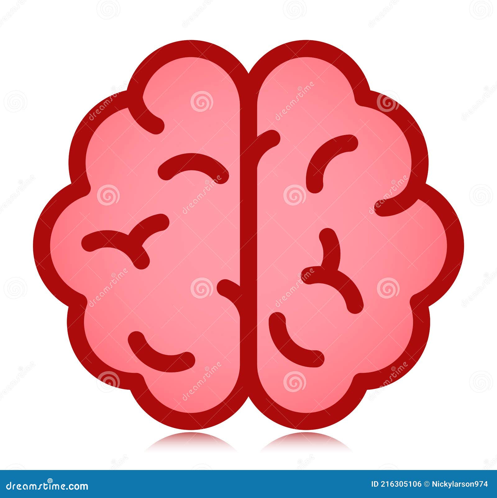 Human Brain Flat Icon Vector Stock Vector - Illustration of think ...