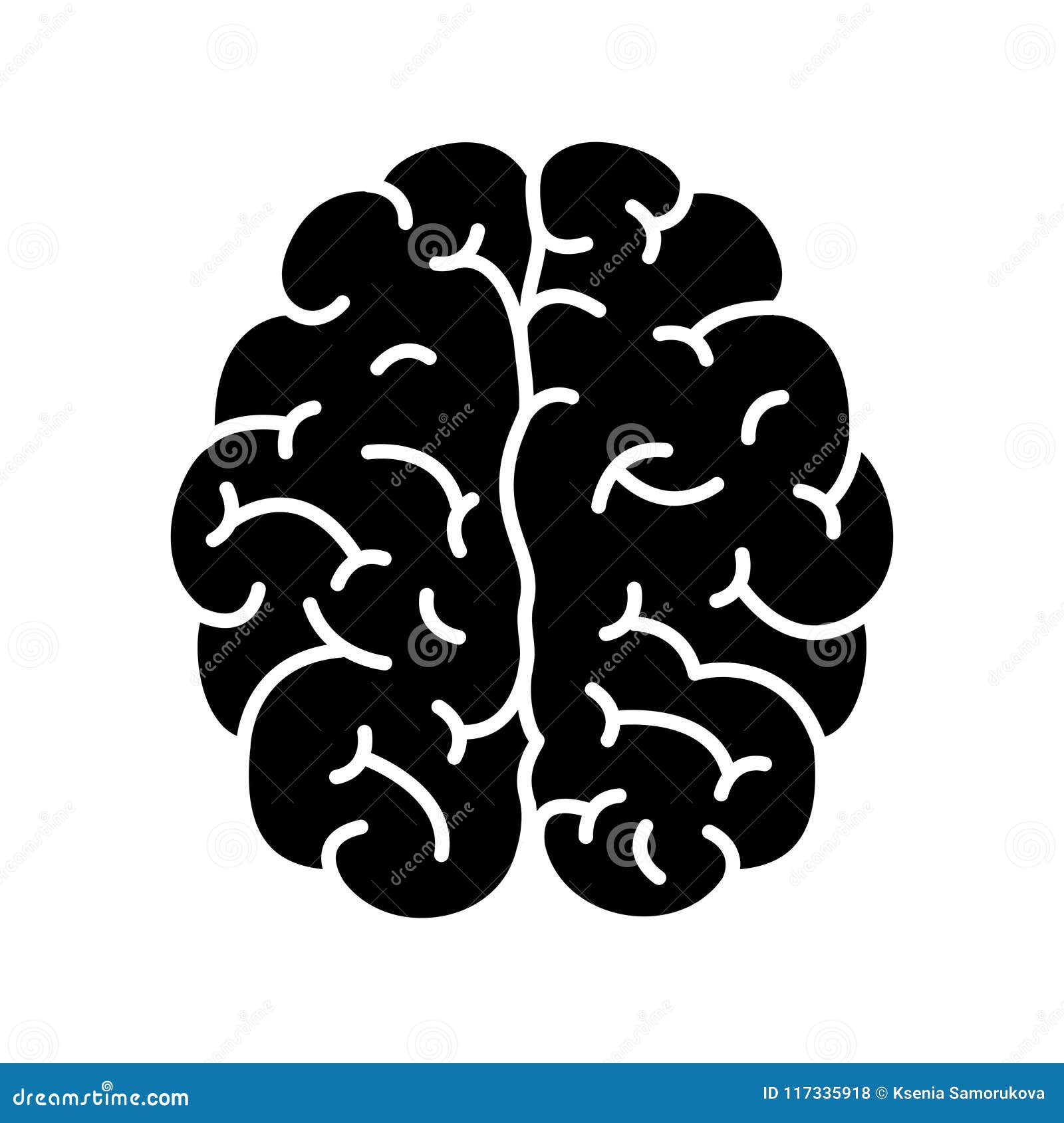 Human Brain Flat Vector Icon Stock Vector - Illustration of head ...