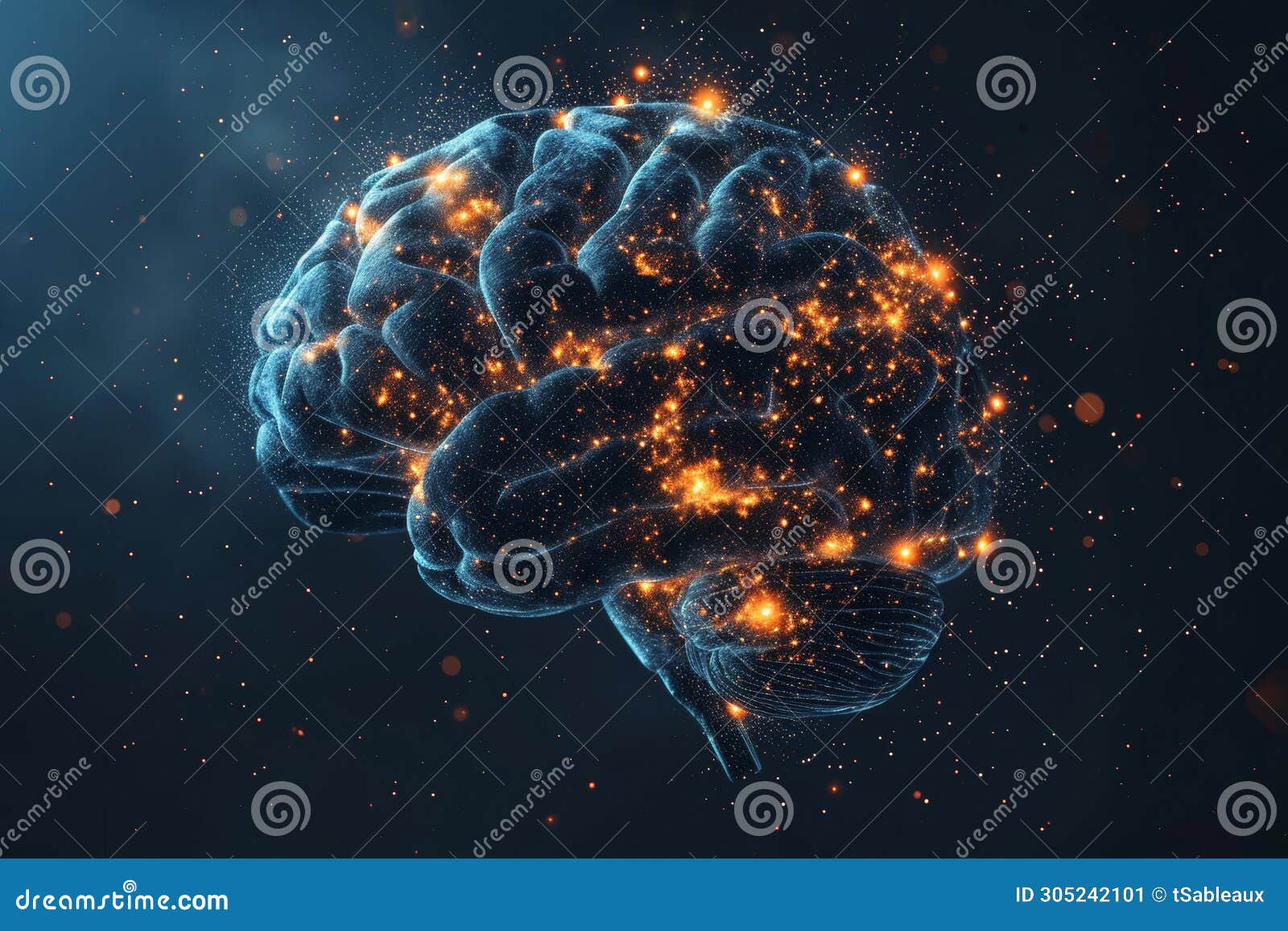 Human Brain in the Form of Constellations Stock Image - Image of adult ...