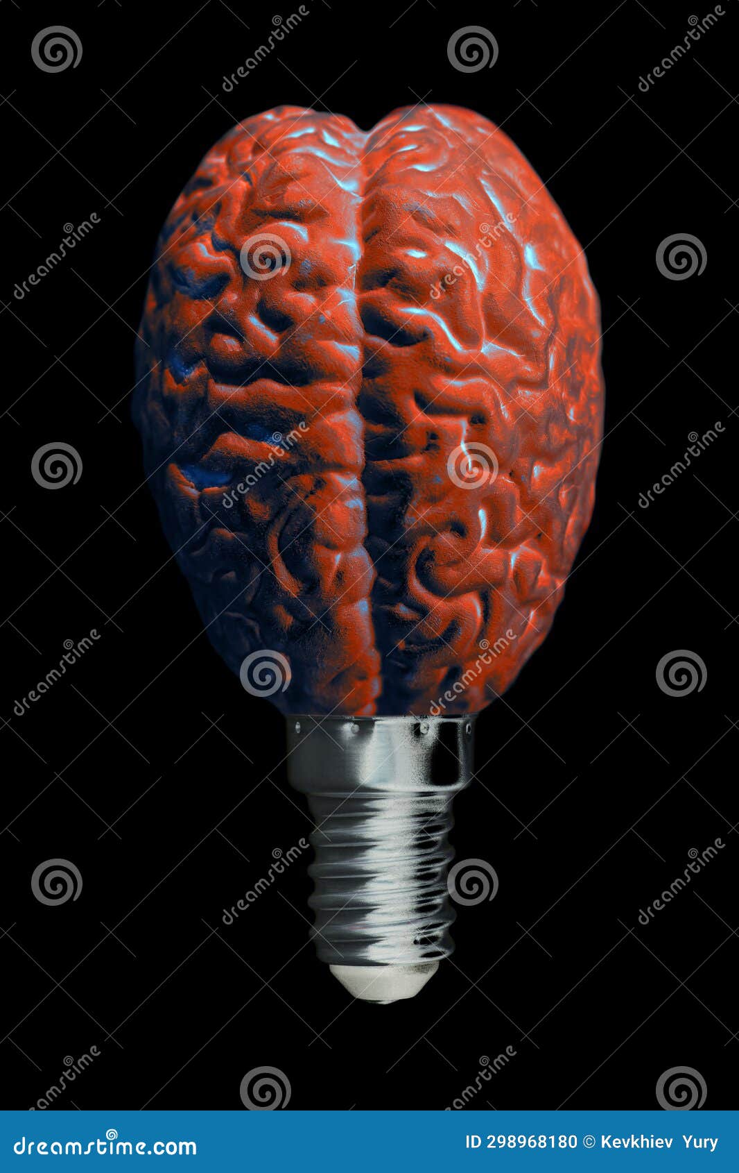 Human Brain in Form of Light Bulb Stock Photo - Image of neocortex ...