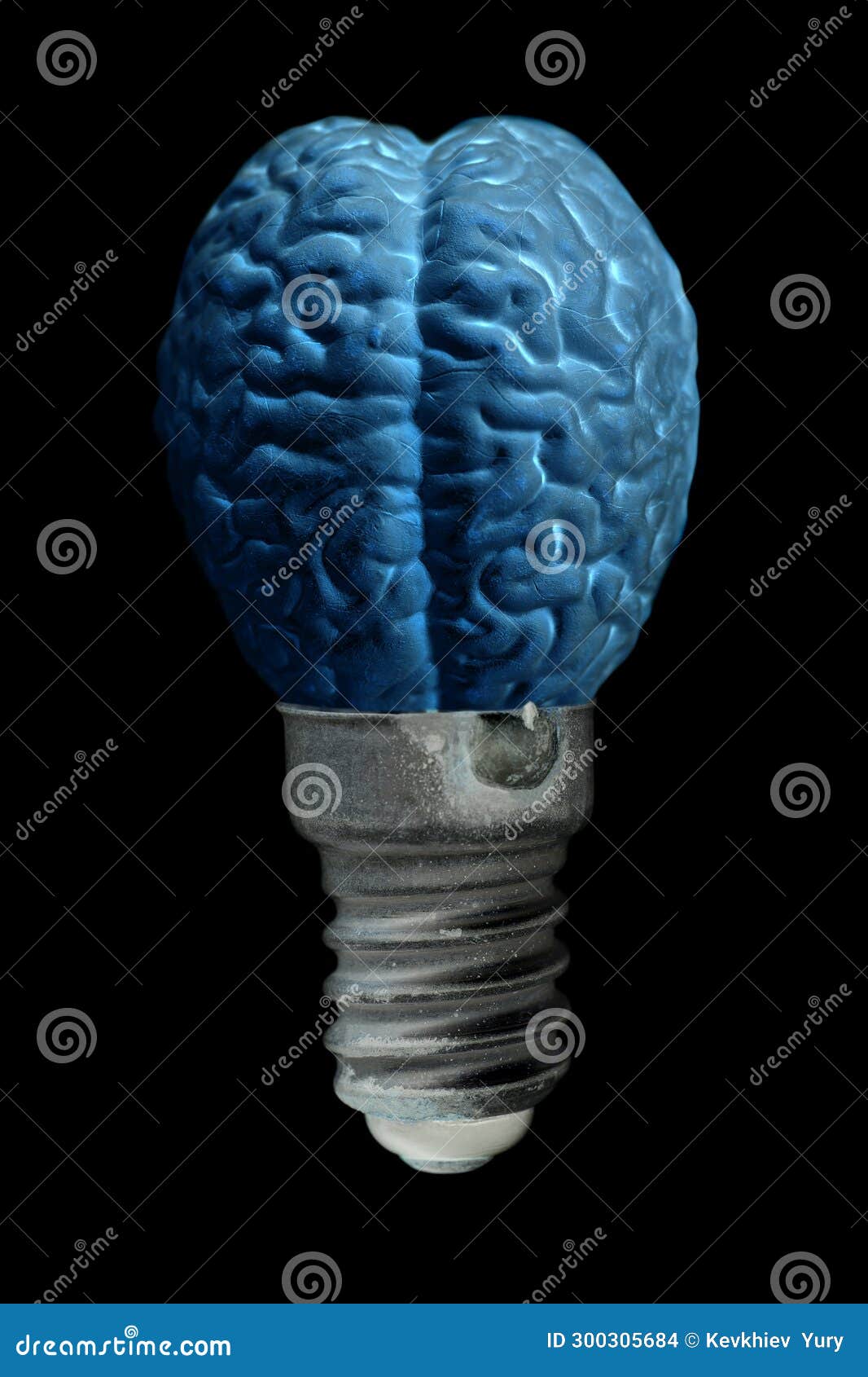 Human Brain in Form of Light Bulb Stock Photo - Image of occipital ...