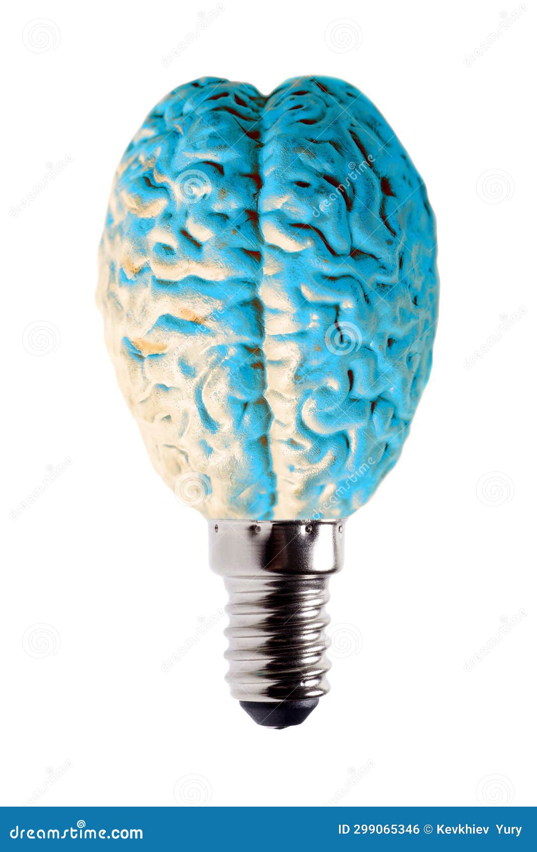 Human Brain in Form of Light Bulb Stock Photo - Image of temporal ...