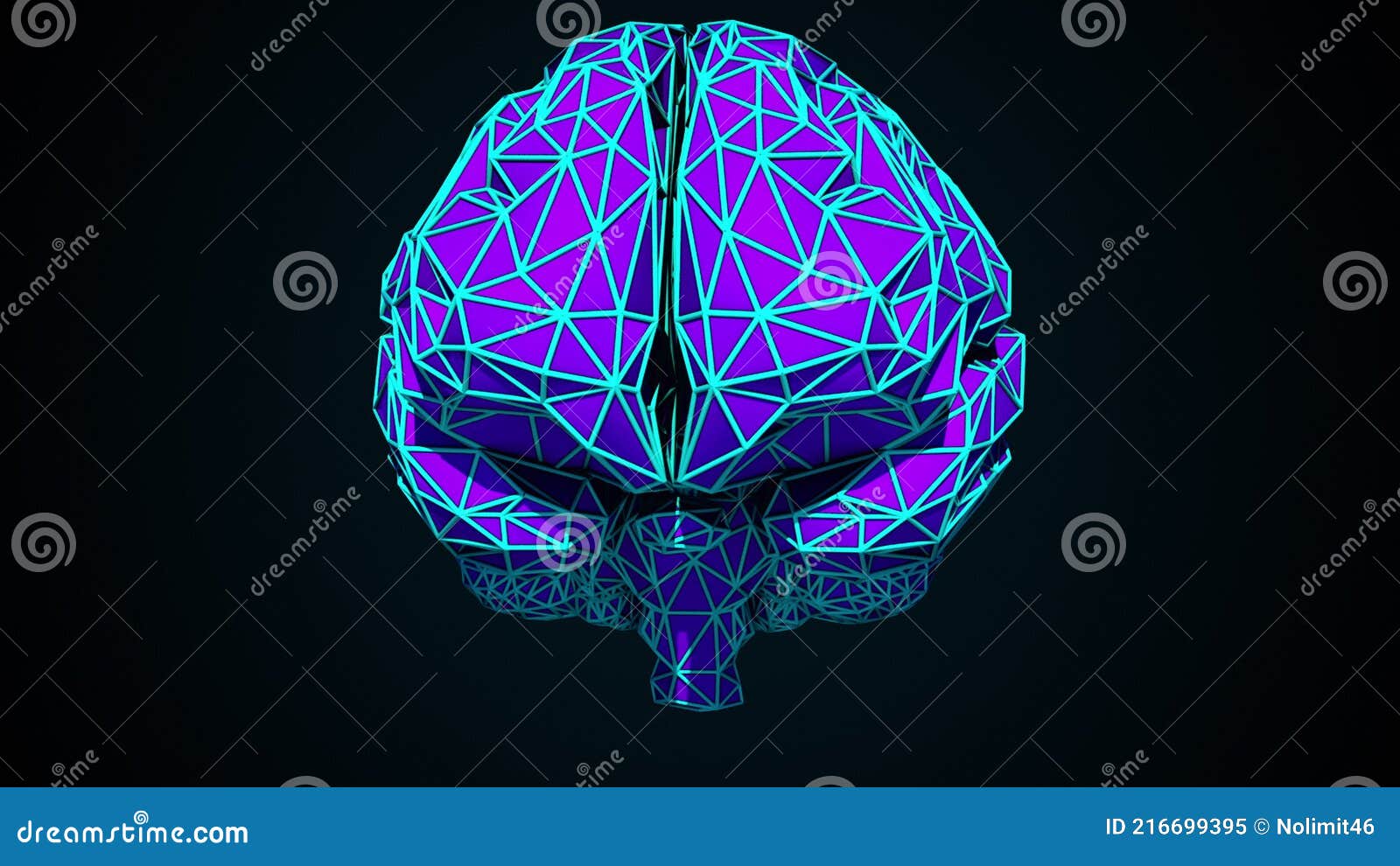 Human Brain is Formed by a Combination of Colored Triangles, Computer ...
