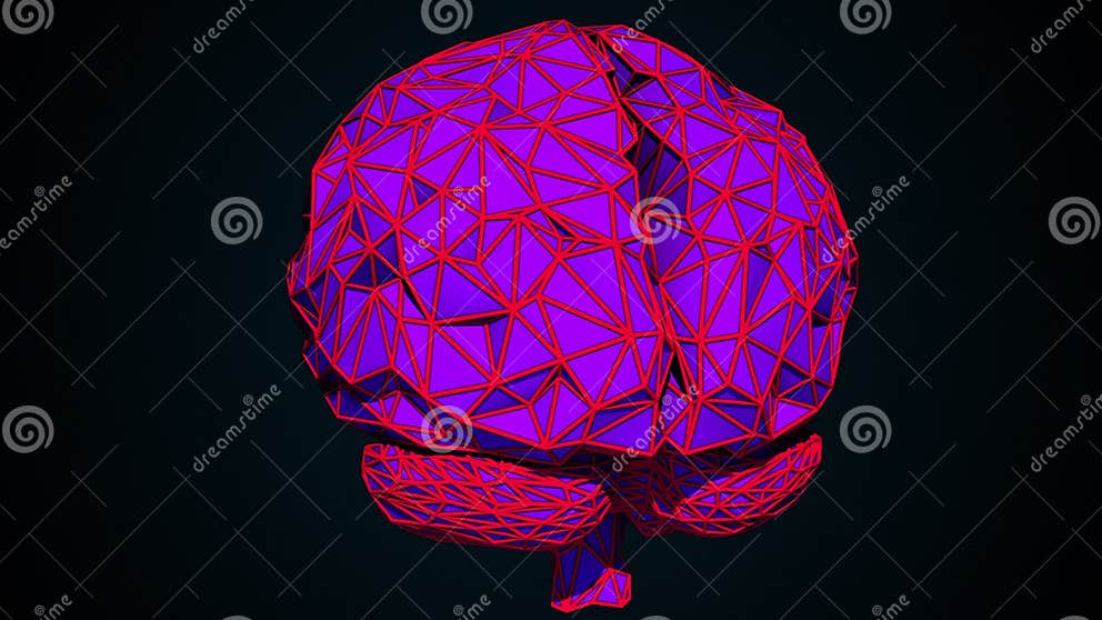 Human Brain is Formed by a Combination of Colored Triangles, Computer ...