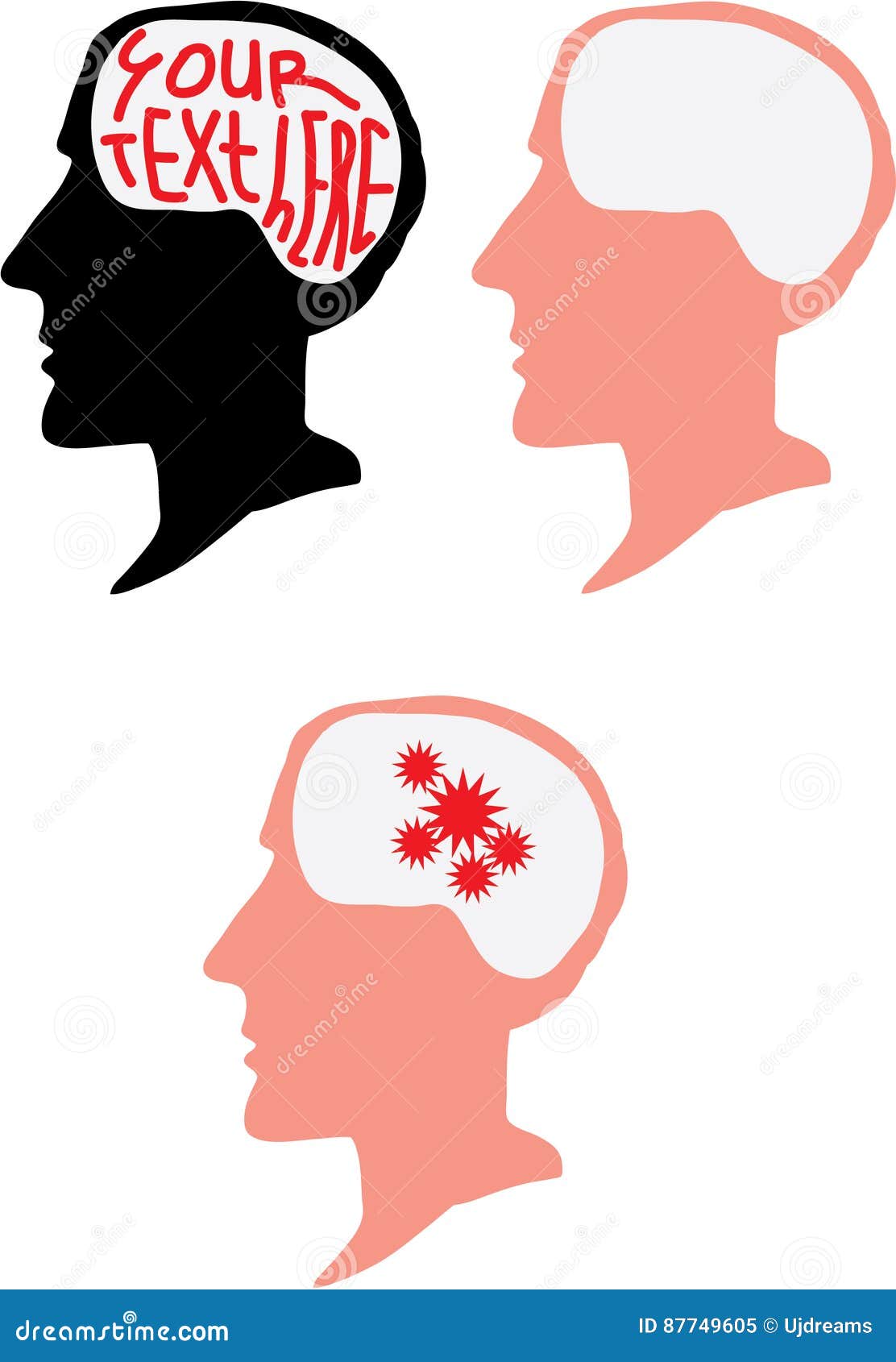 Human brain stock illustration. Illustration of male - 87749605