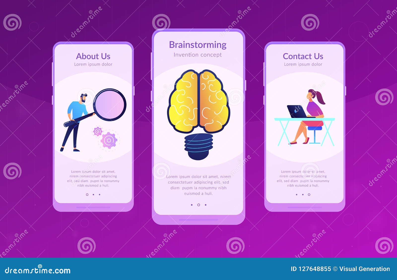 Creating Ideas Concept App Interface Template. Stock Vector ...
