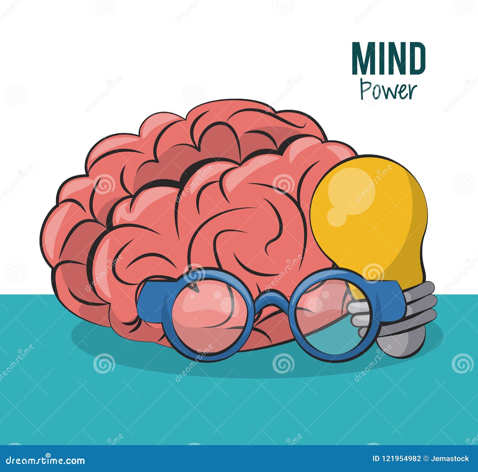 Mind and Brain Power Concept Stock Vector - Illustration of bulb ...