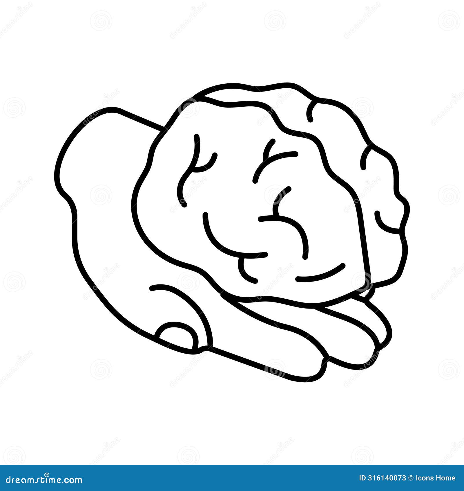 Human Brain on Hand, Concept Isometric Icon of Artificial Intelligence ...