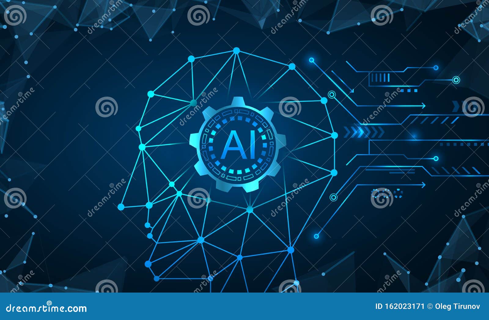 Human Brain Head with Artificial Intelligence AI , Machine Learning and ...