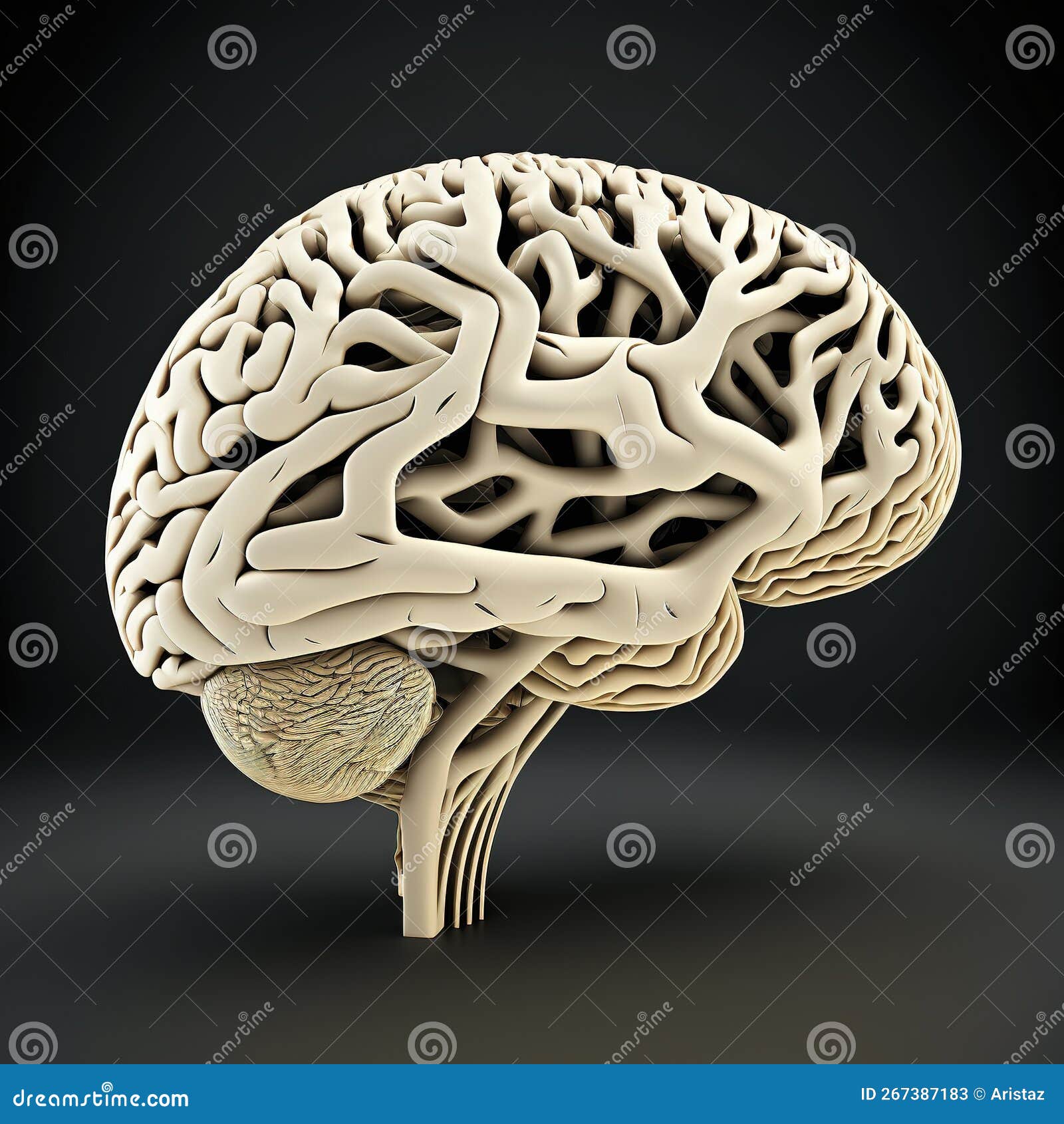 Human Brain Illustrations Design in Vector Art 3d Design Concepts Stock ...
