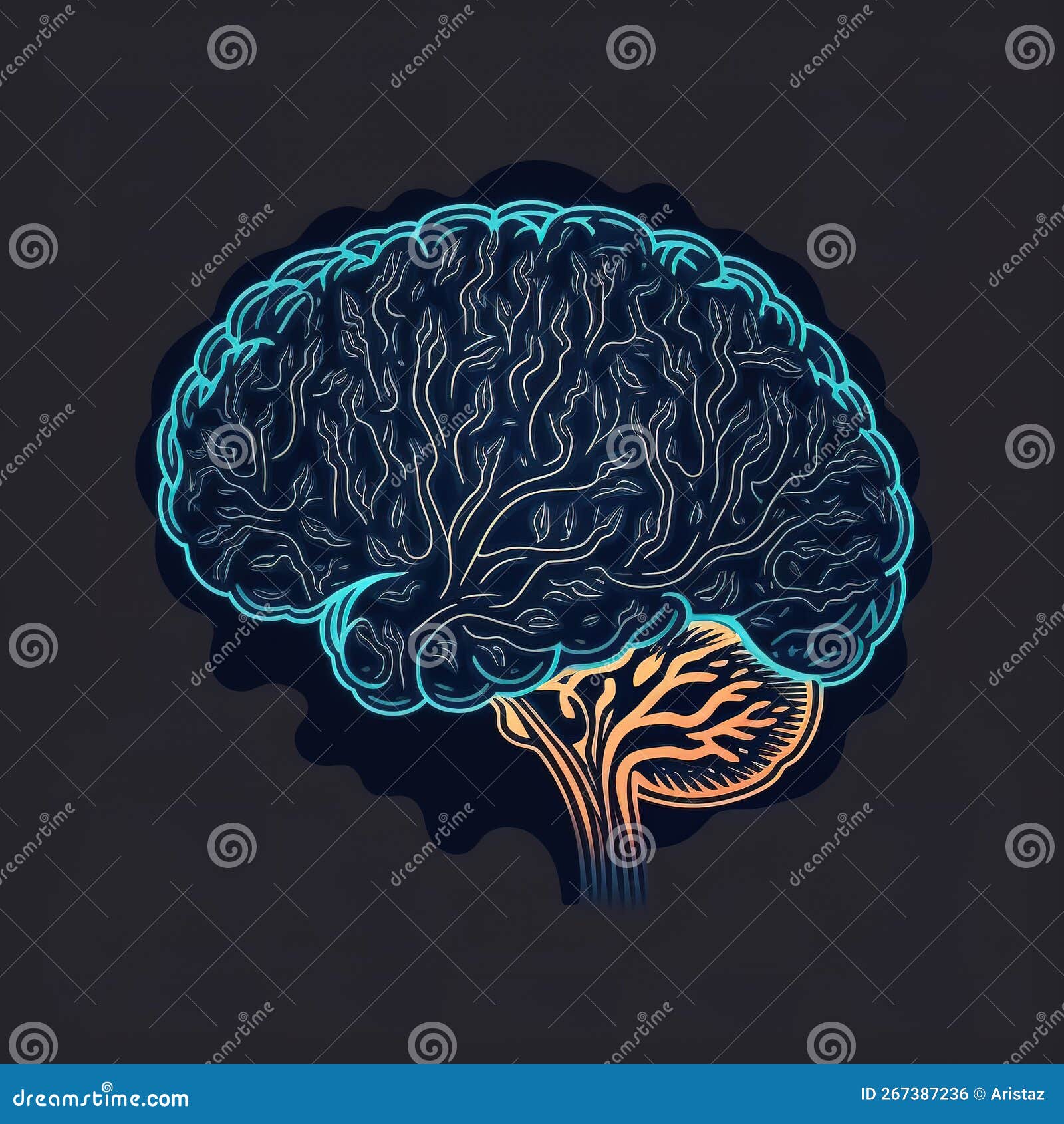 Human Brain Illustrations Design in Vector Art 3d Design Concepts Stock ...