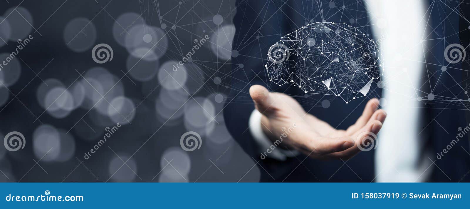 Brain in man hand stock image. Image of health, mind - 158037919