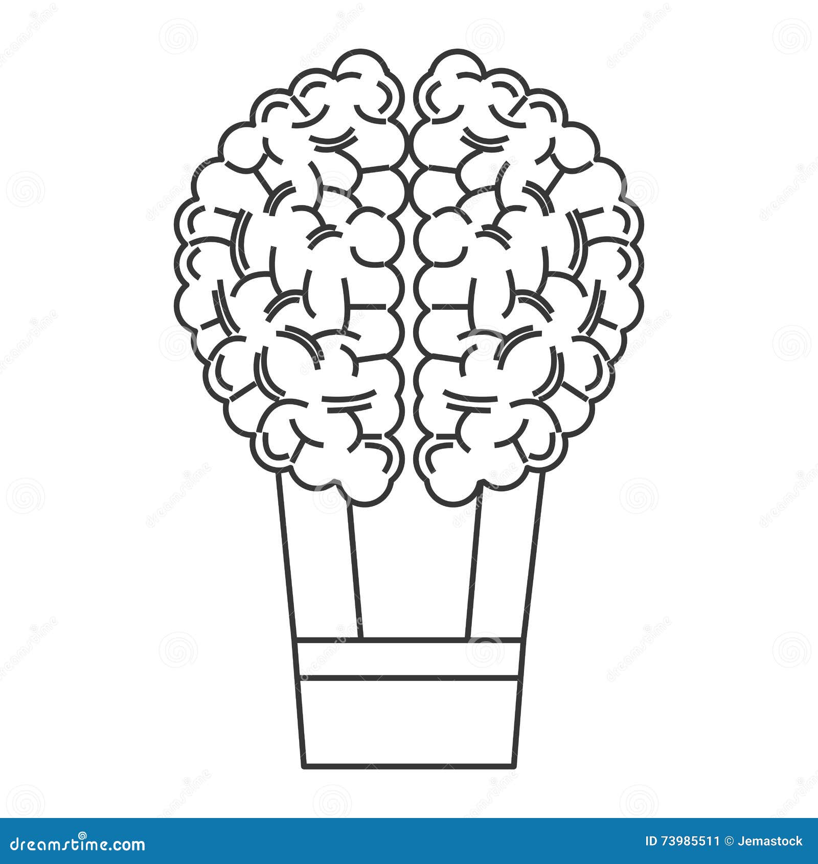 Human Brain Hot Air Balloon Icon Stock Illustration - Illustration of ...