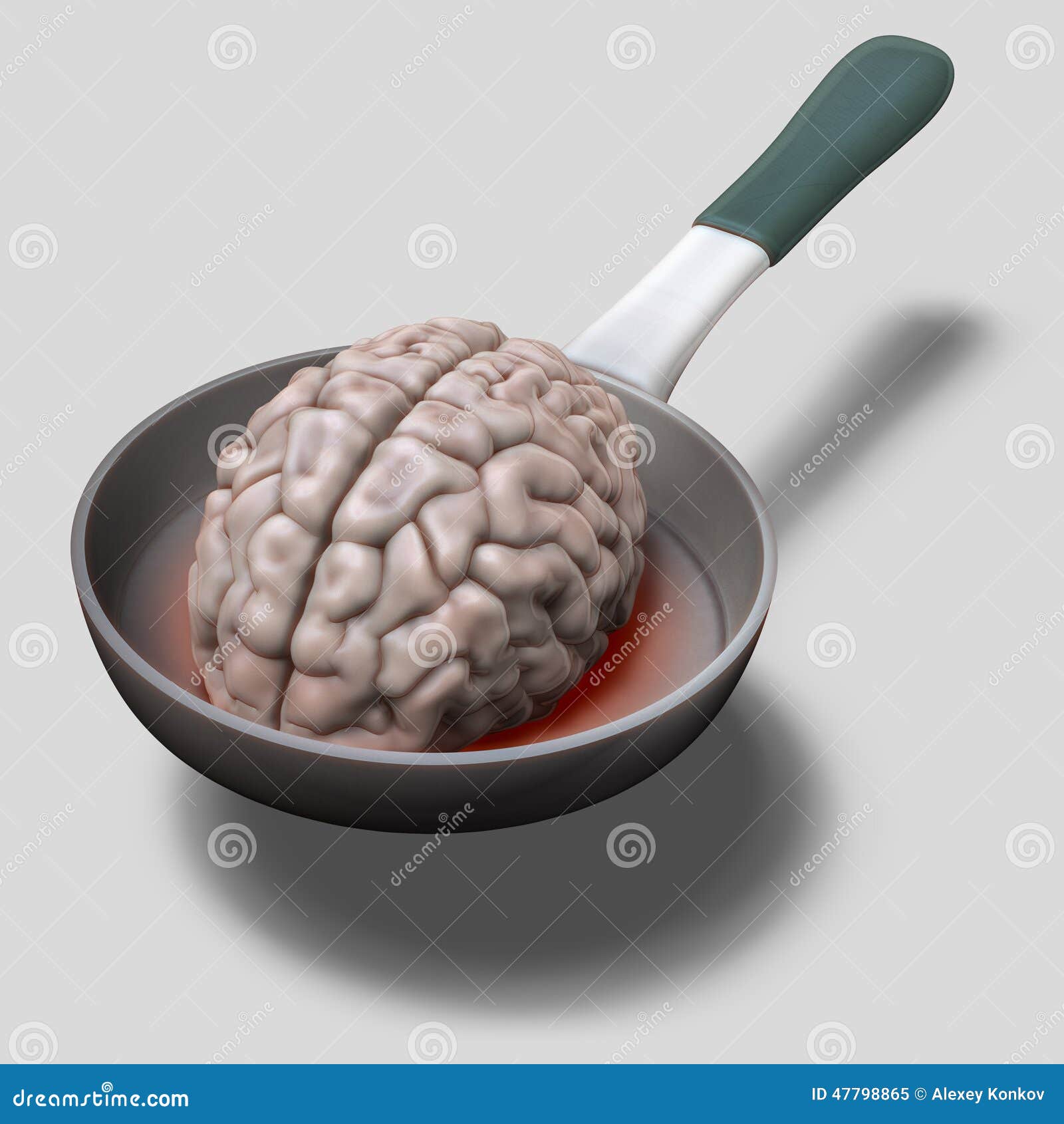 Human Brain on Hot Pan Illustration Stock Illustration - Illustration ...