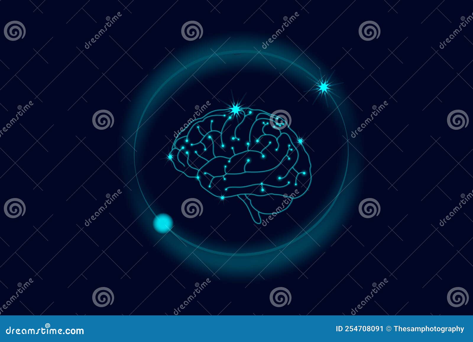 HUMAN BRAIN stock illustration. Illustration of connections - 254708091