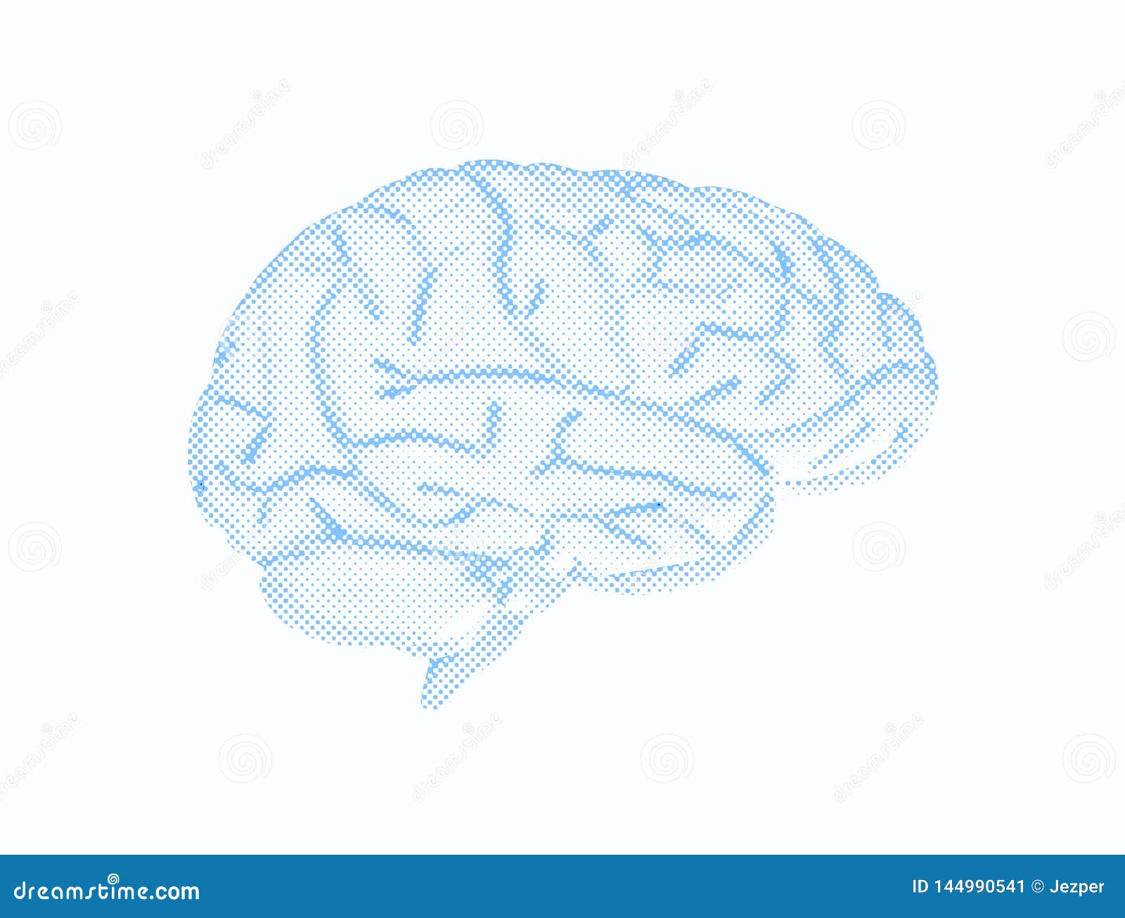 Human brain dotted texture stock illustration. Illustration of tone ...