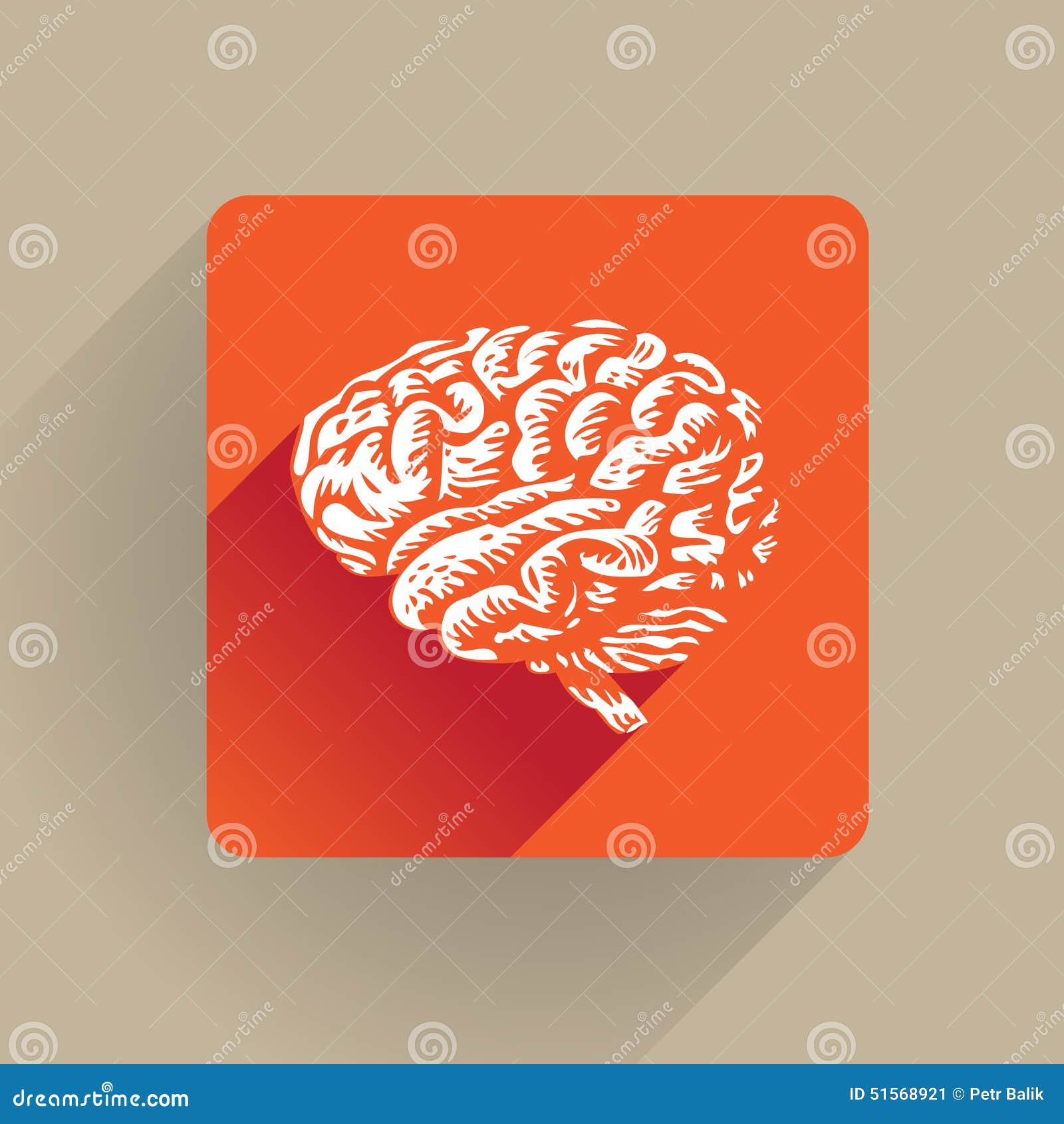 Human brain icon stock illustration. Illustration of creativity - 51568921