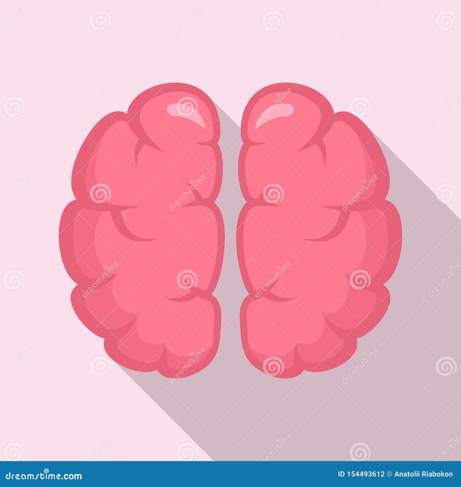 Human Brain Icon, Flat Style Stock Vector - Illustration of genius ...
