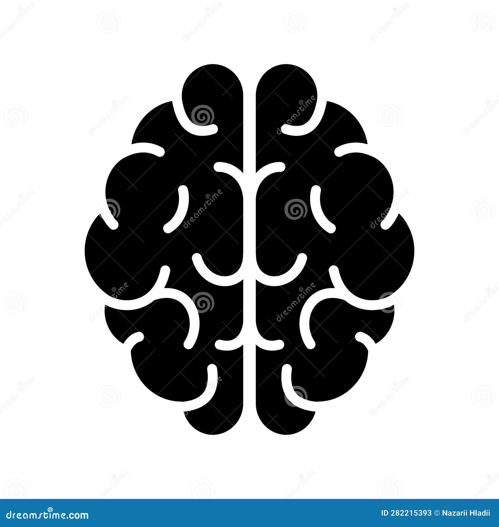 Human Brain Icon in Flat Style. Vector. Stock Vector - Illustration of ...