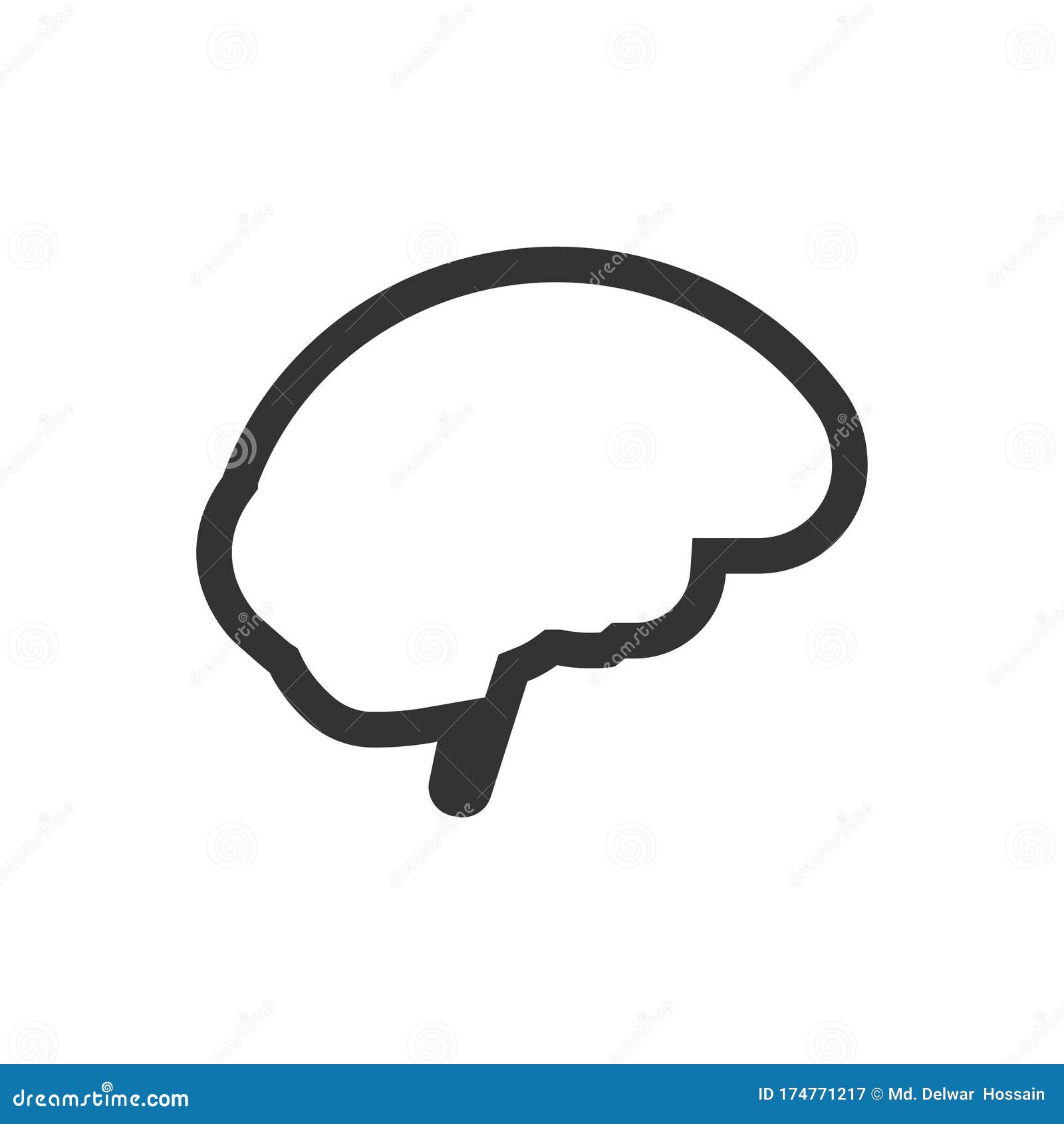 Human brain icon stock vector. Illustration of creative - 174771217
