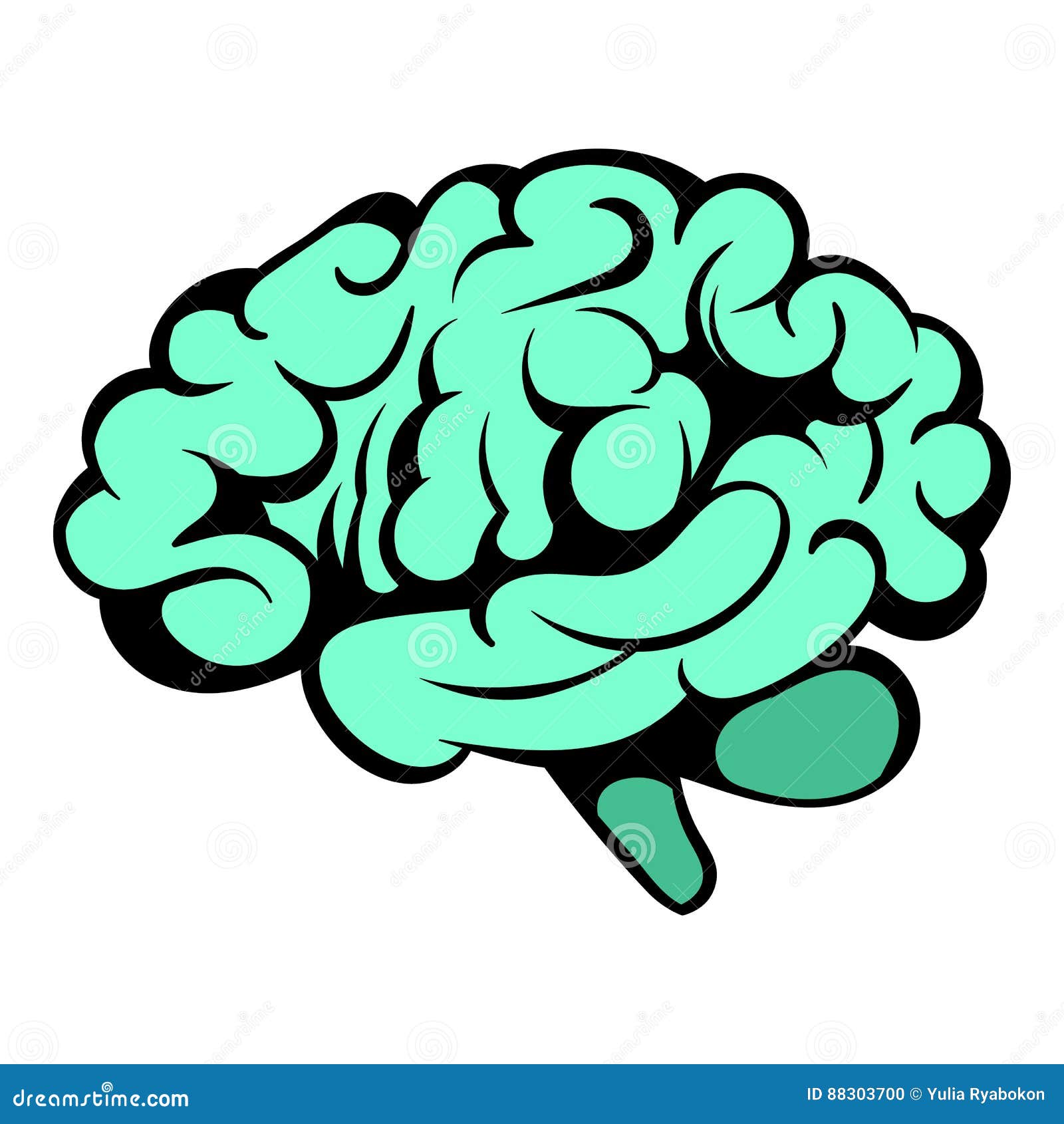 Human Brain Icon, Icon Cartoon Stock Vector - Illustration of cortex ...
