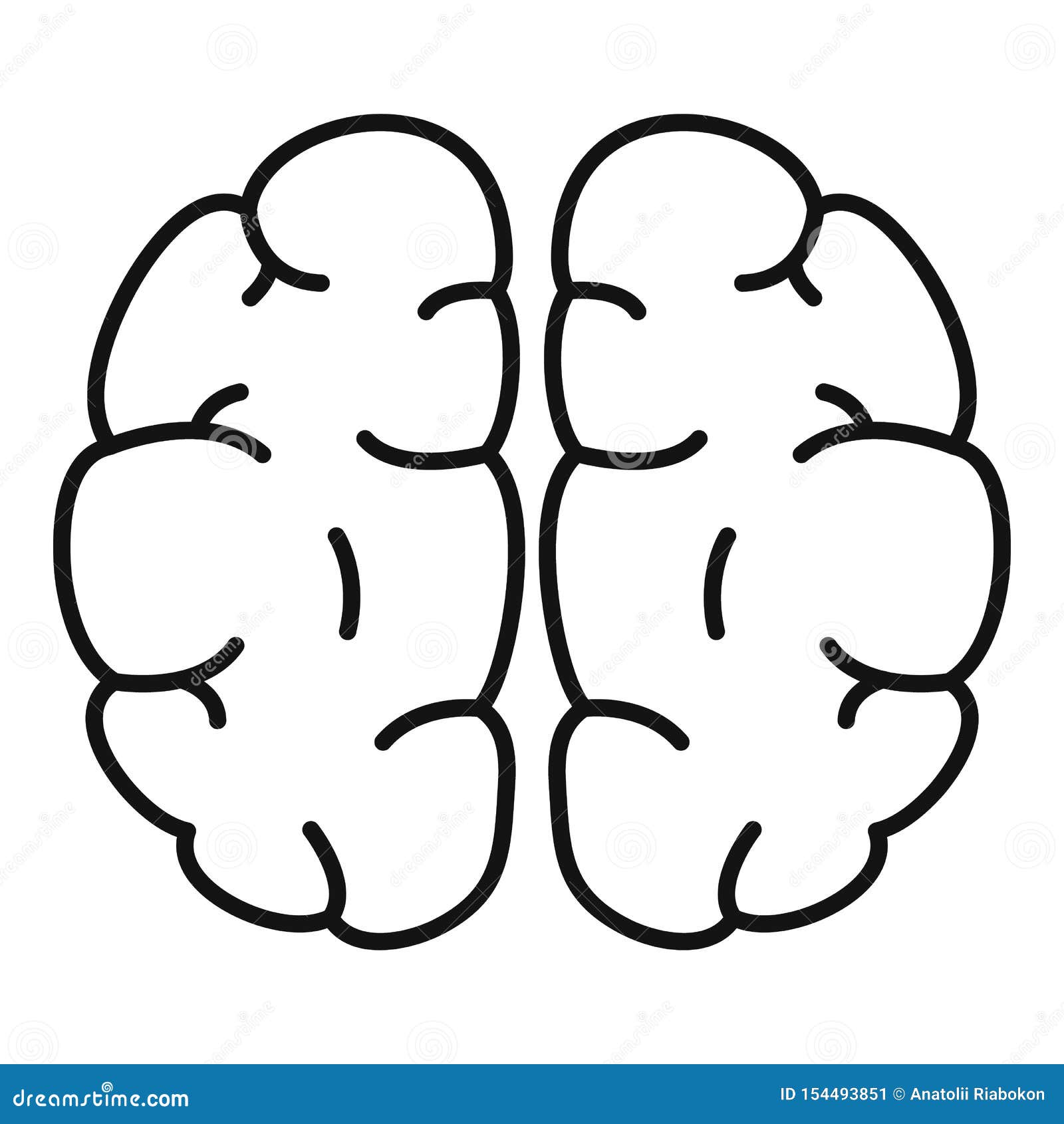 Human Brain Icon, Outline Style Stock Vector - Illustration of genius ...
