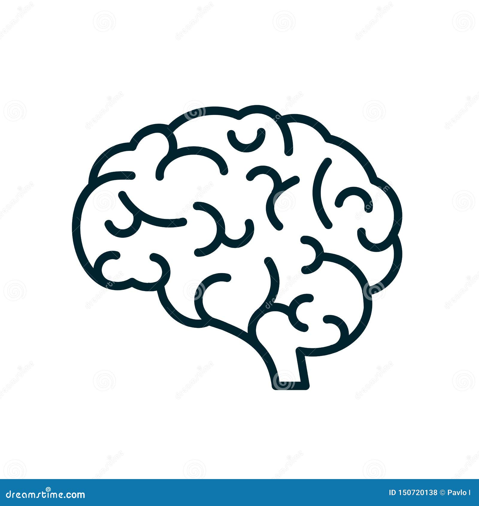 Human Brain Icon Sign - Stock Vector Stock Illustration - Illustration ...
