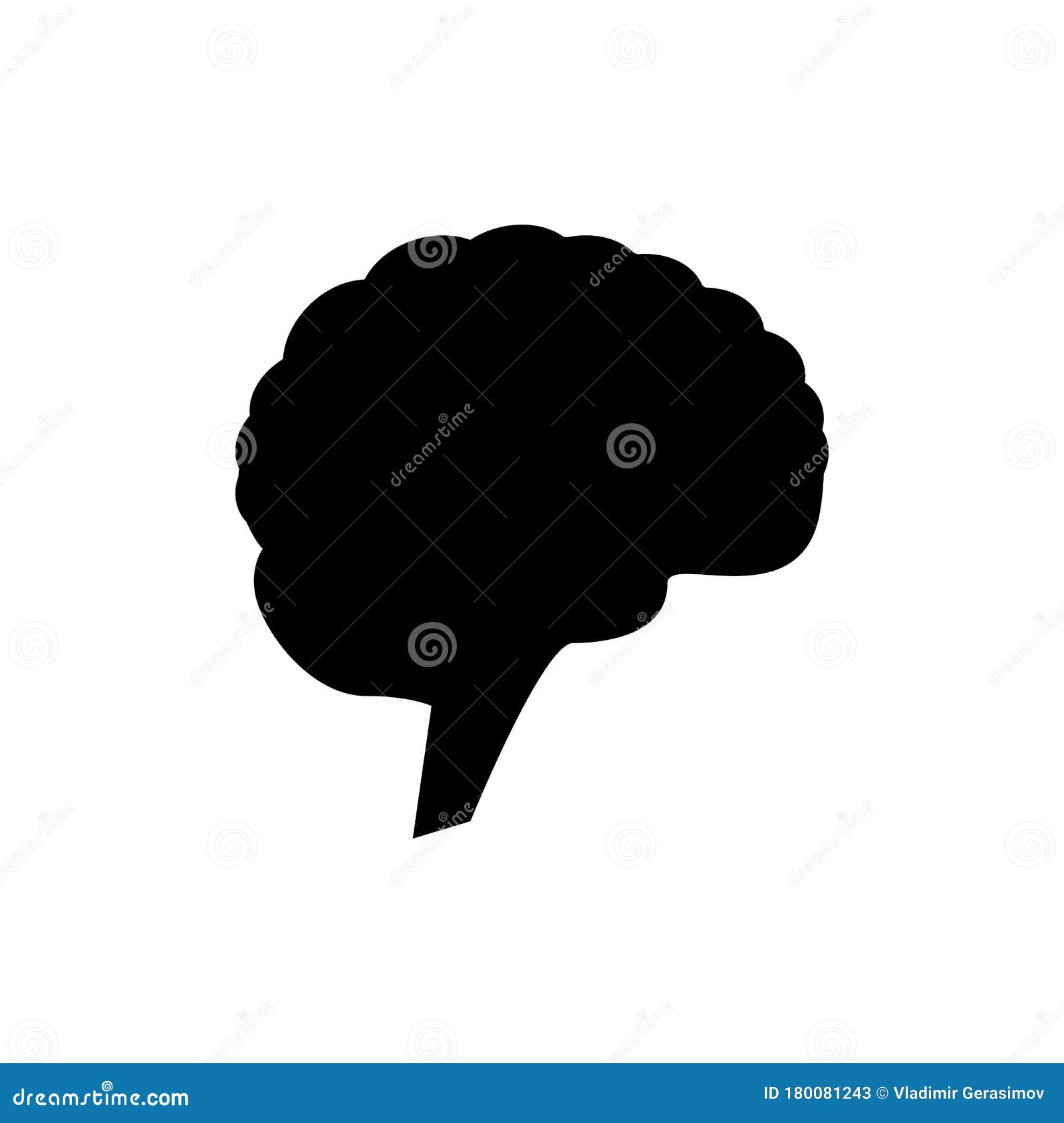 Human Brain Icon. Vector Human Mind Symbol Stock Illustration ...